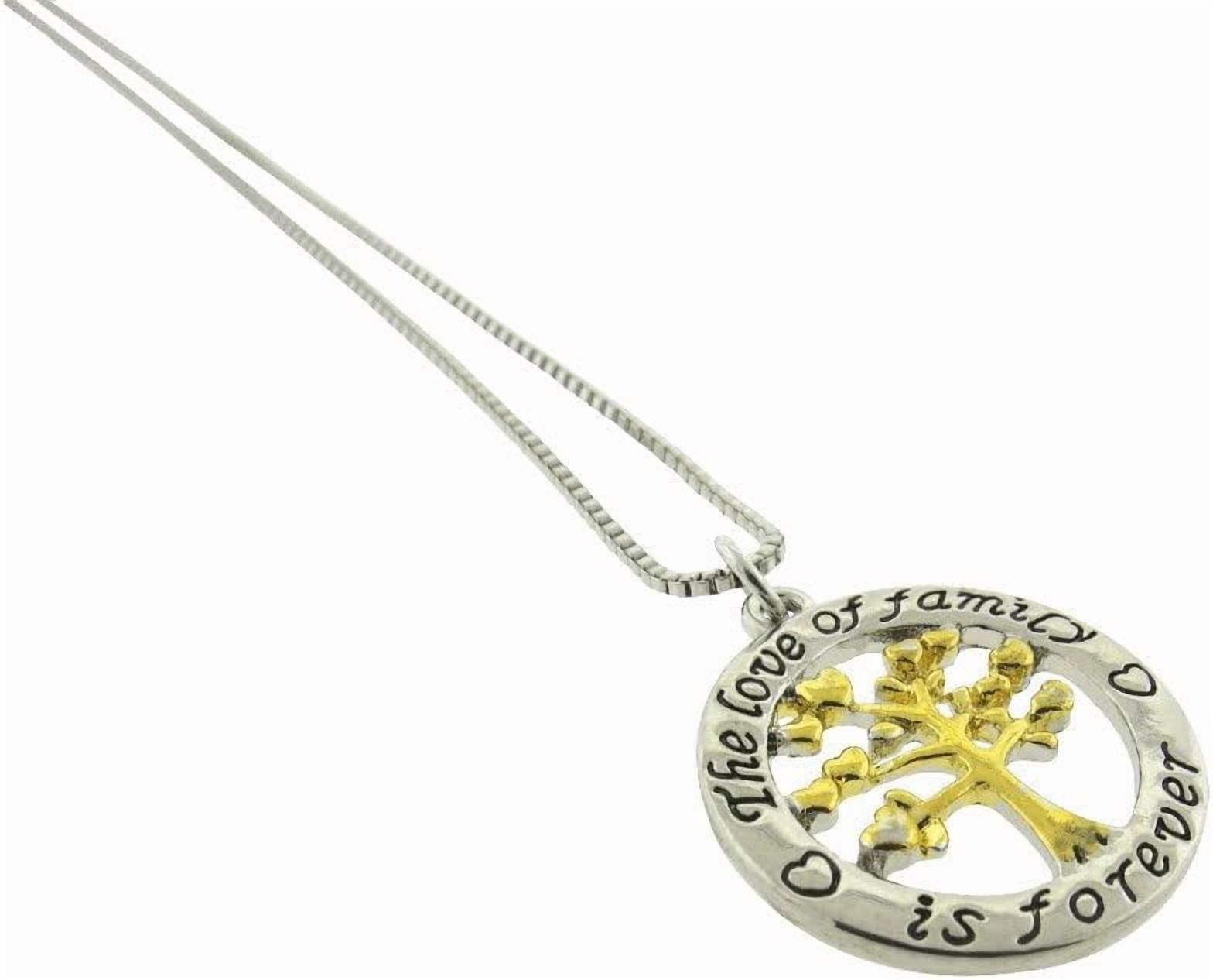 The Love of Family is Forever Family Tree Silver Gold Plated Pendant ...