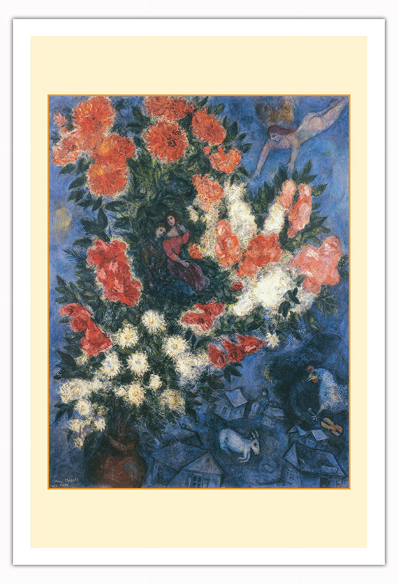 The Lovers - From an Original Color Painting by Marc Chagall c.1937 ...