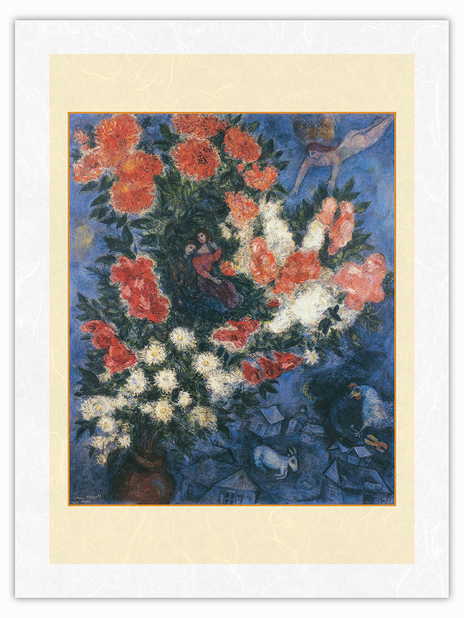 The Lovers - From an Original Color Painting by Marc Chagall c.1937 ...