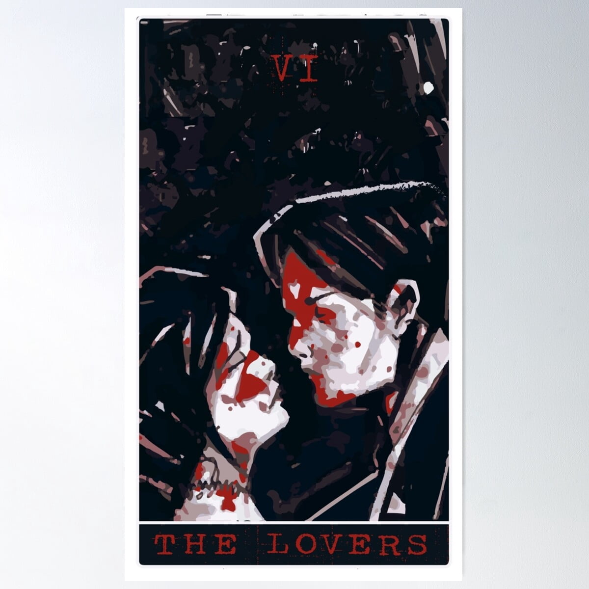The Lovers Tarot Card Emo Poster Wall Art, Modern Wall Decor For Living ...
