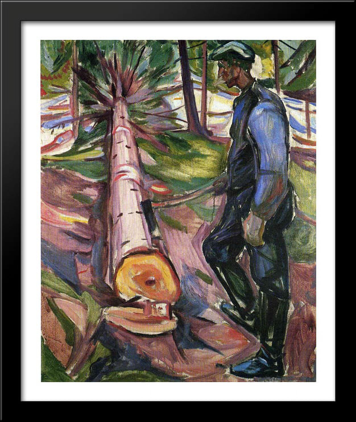The Lumberjack 28x34 Large Black Wood Framed Print Art by Edvard Munch ...