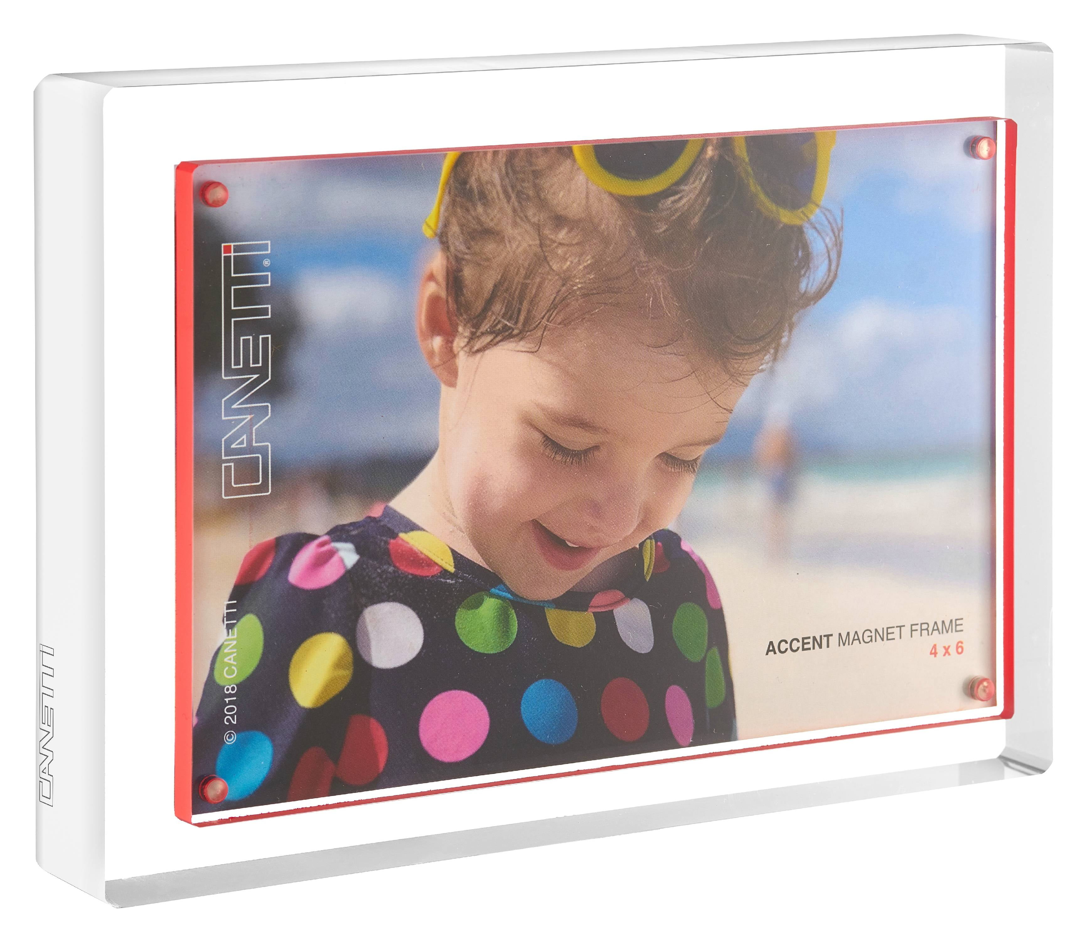 The MAGNET FRAME with red accent 4x6 by Canetti - 4x6 - Walmart.com