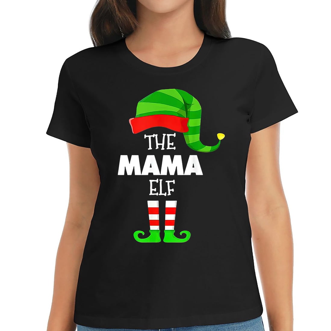 The MAMA ELF Group Matching Family Christmas PJS Women's Graphic T ...