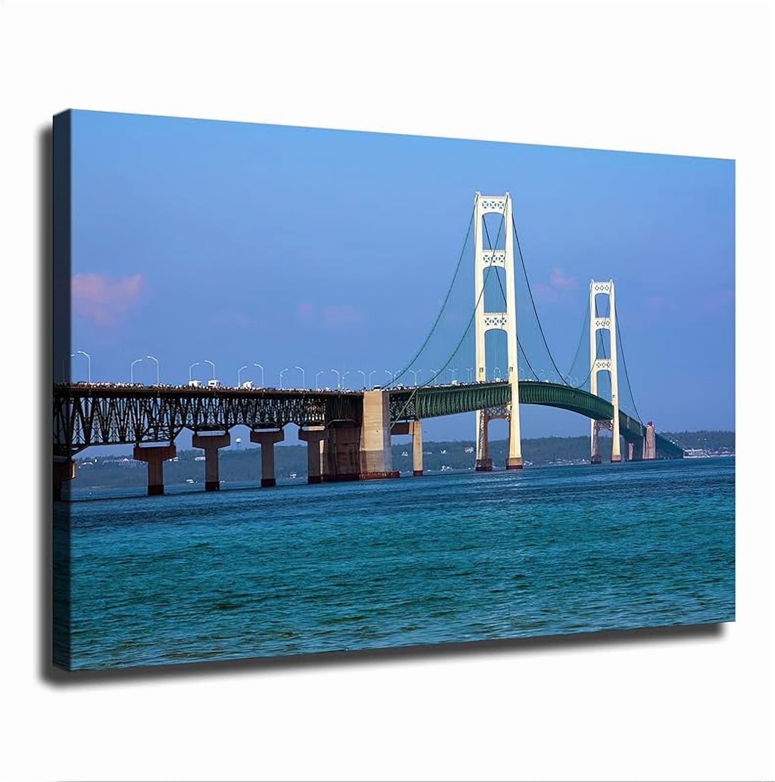 The Mackinac Bridge Completed In 1957 Canvas Poster Modern Aesthetic ...