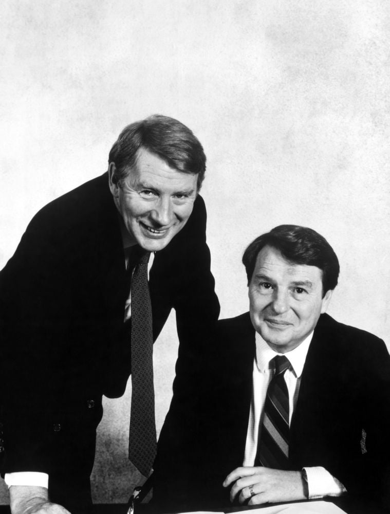 The Macneil/Lehrer Newshour, L-R: Robert Macneil, Jim Lehrer (Ca. 1983 ...