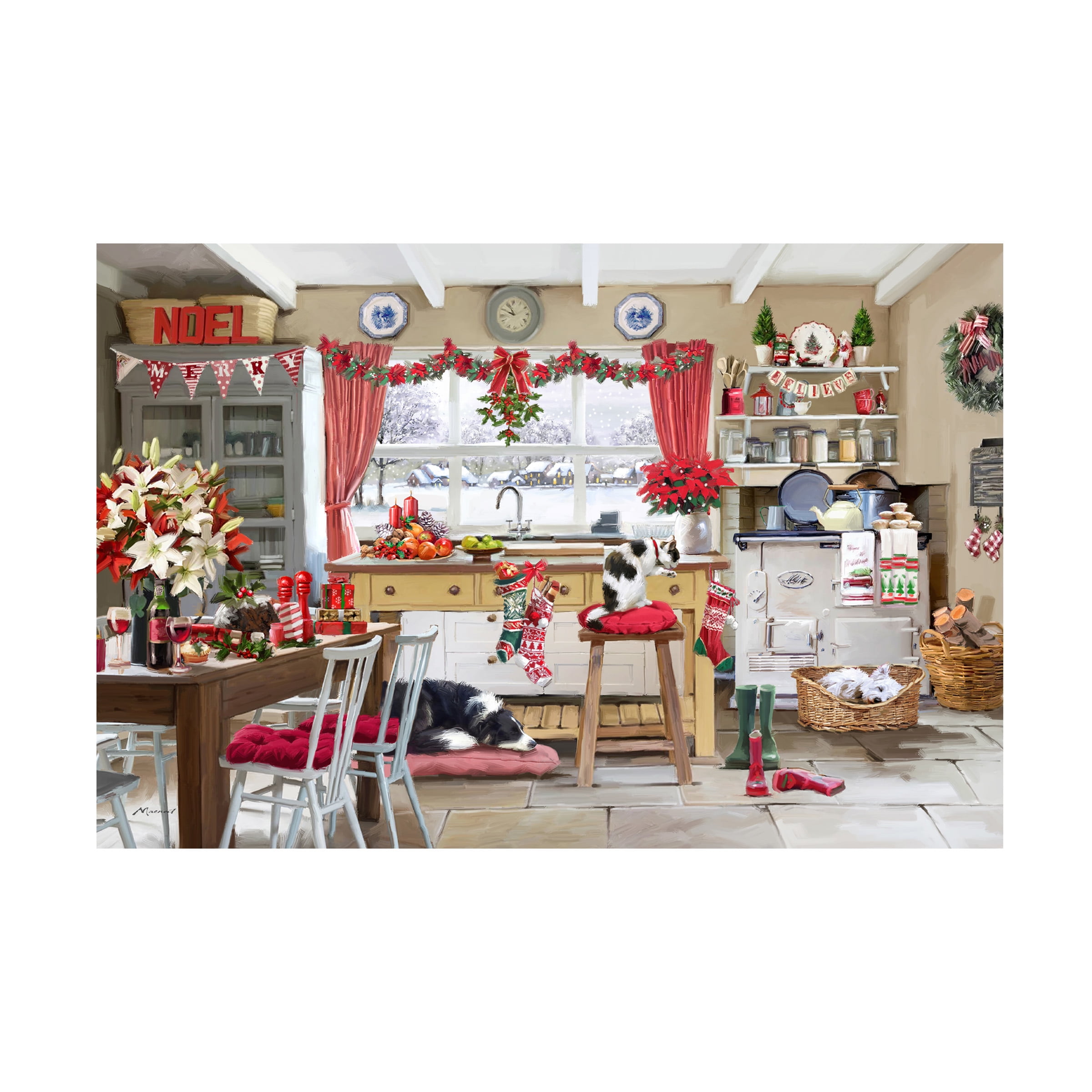 The Macneil Studio 'Christmas Farmhouse Kitchen' Canvas Art - Walmart.com