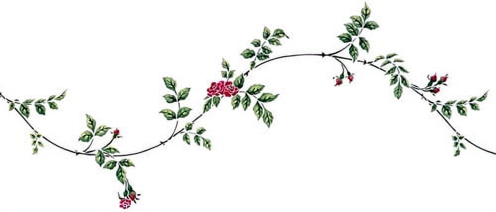 The Mad Stencilist Climbing Rose Vine Border Wall Stencil; TMS109 ...