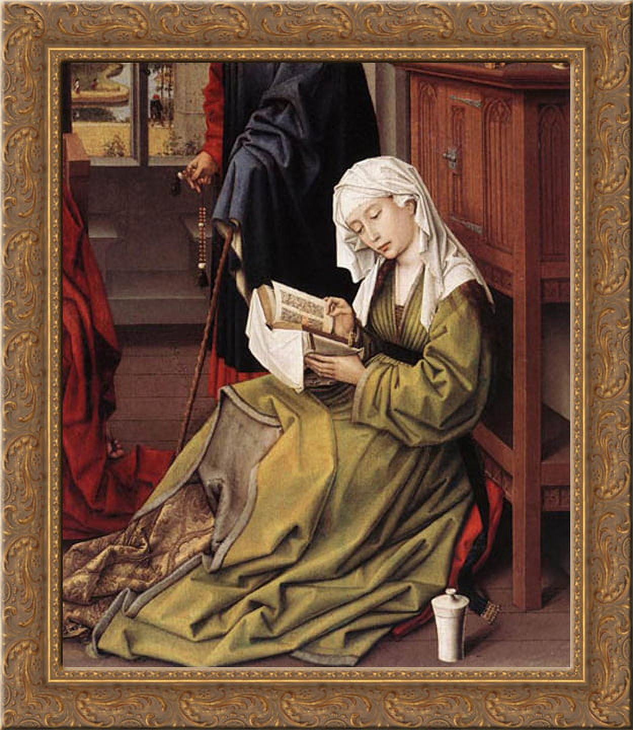 The Magdalen reading 20x22 Gold Ornate Wood Framed Canvas Art by Weyden ...