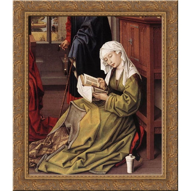 The Magdalen reading 20x22 Gold Ornate Wood Framed Canvas Art by Weyden ...