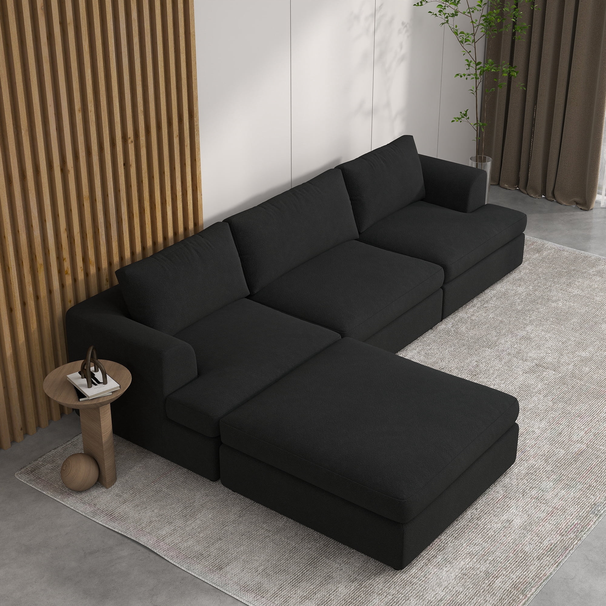 The Magic Home 118" L Shaped Modular Sectional Couch, Oversized Deep ...