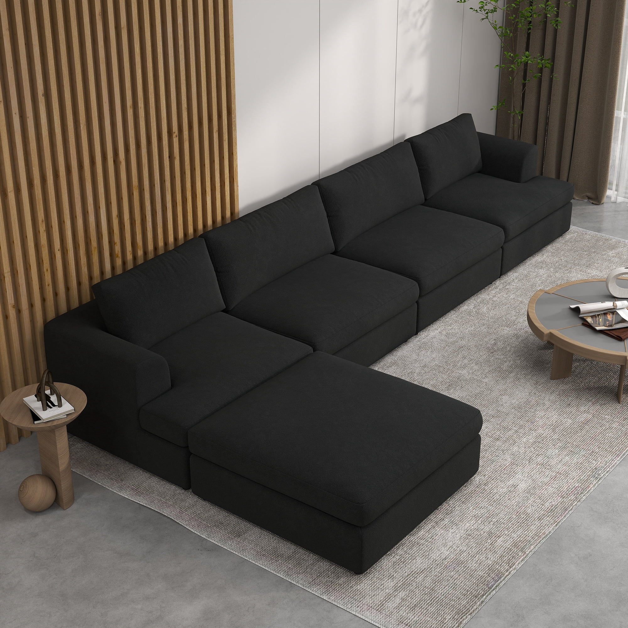 The Magic Home 157" L Shaped Modular Sectional Couch, Oversized Deep ...