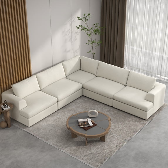 The Magic Home Oversized Modular Sectional Sofa Couch, Deep Seat Bouclé ...