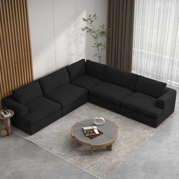 The Magic Home Oversized Modular Sectional Sofa Couch, Deep Seat Bouclé ...