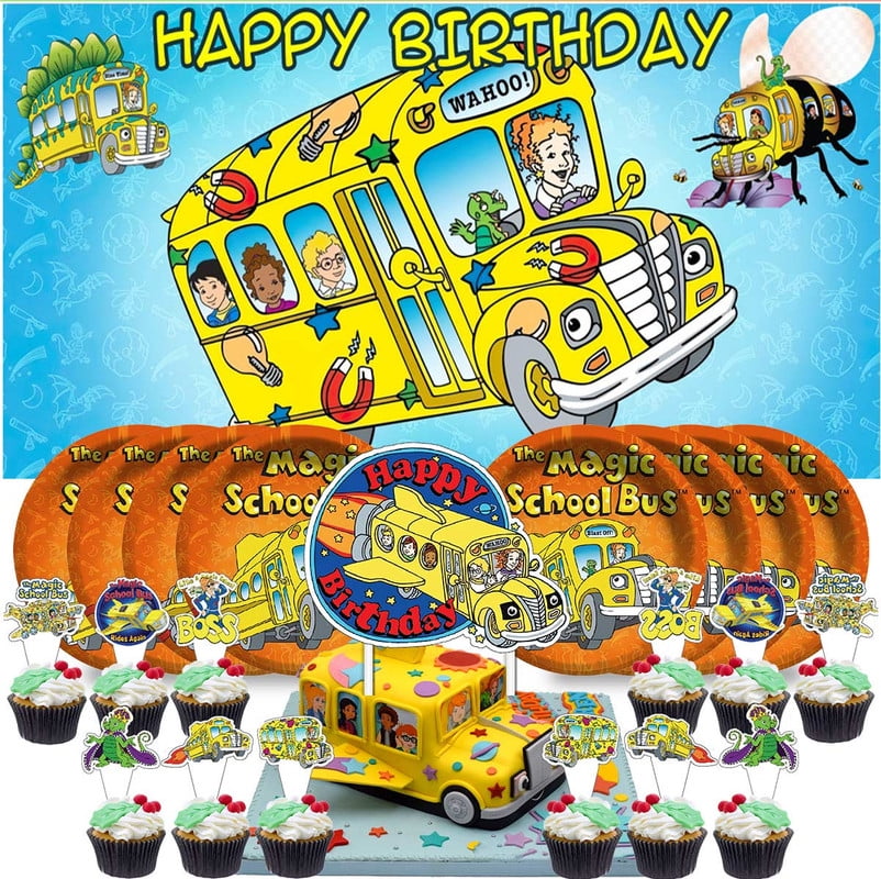 The Magic School Bus Birthday Plates Supplies Decorations Decor ...