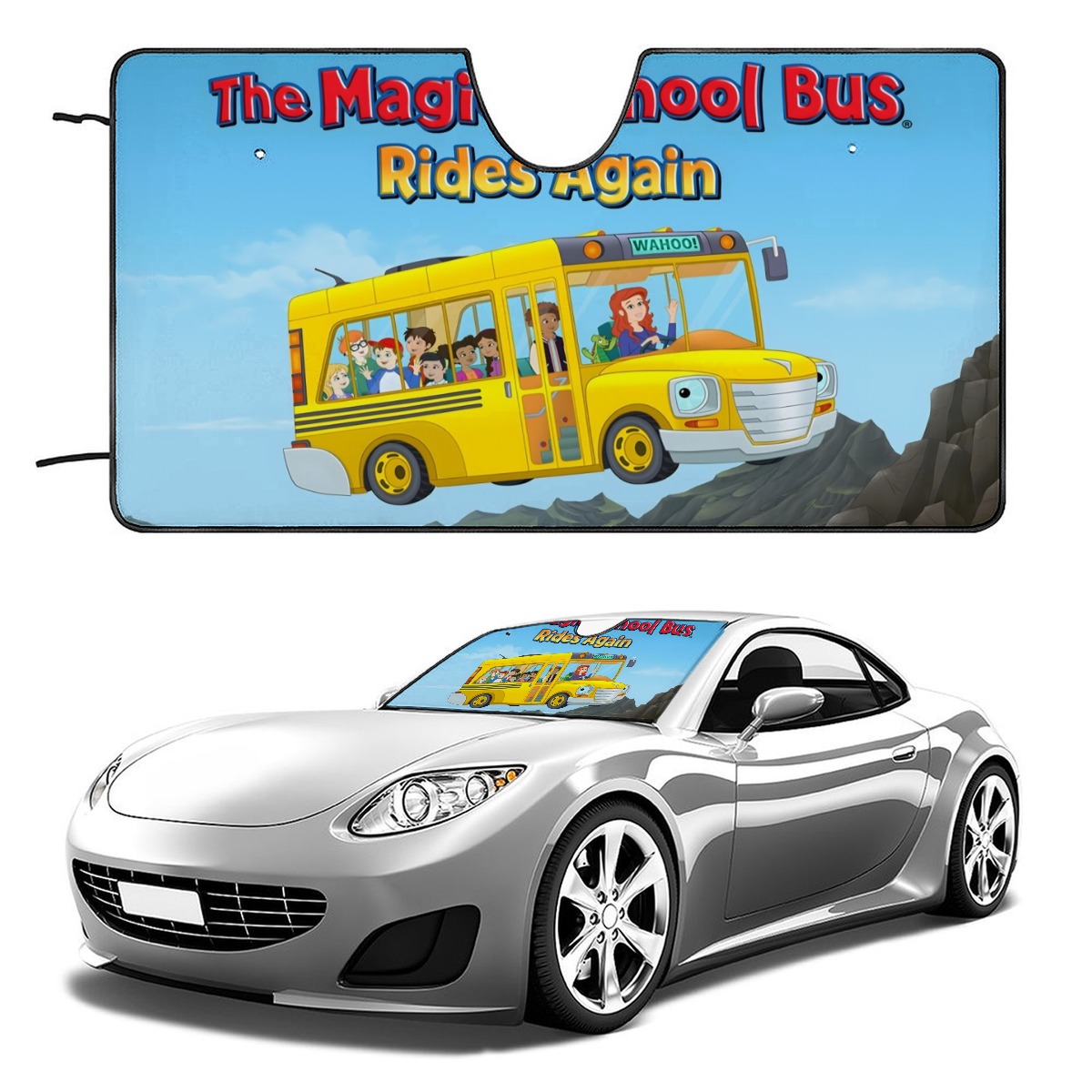 The Magic School Bus-theme Windshield Sun Shade Front Protector Folding ...