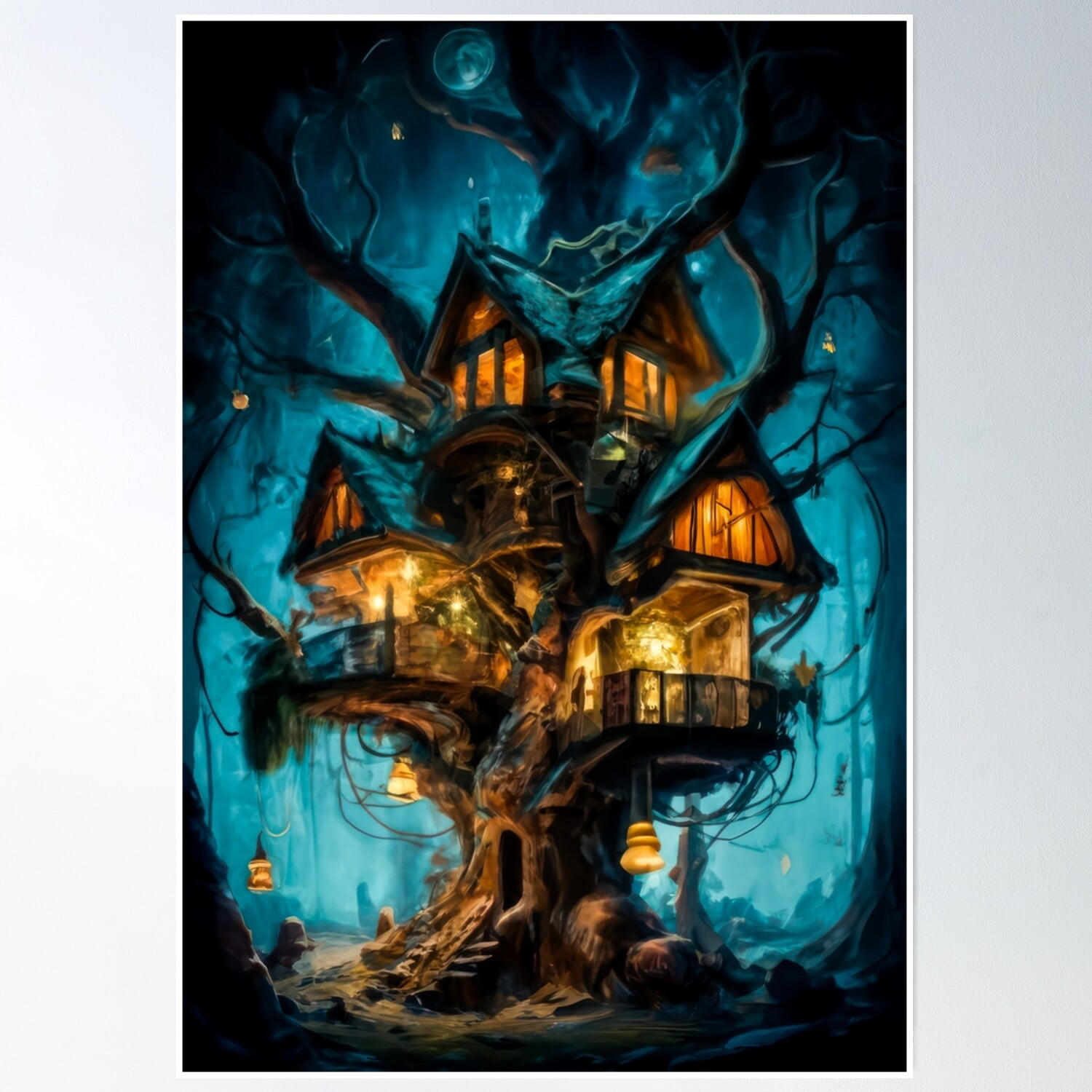 The Magic Treehouse Poster Wall Art, Modern Wall Decor, 8x12 UNFRAMED ...