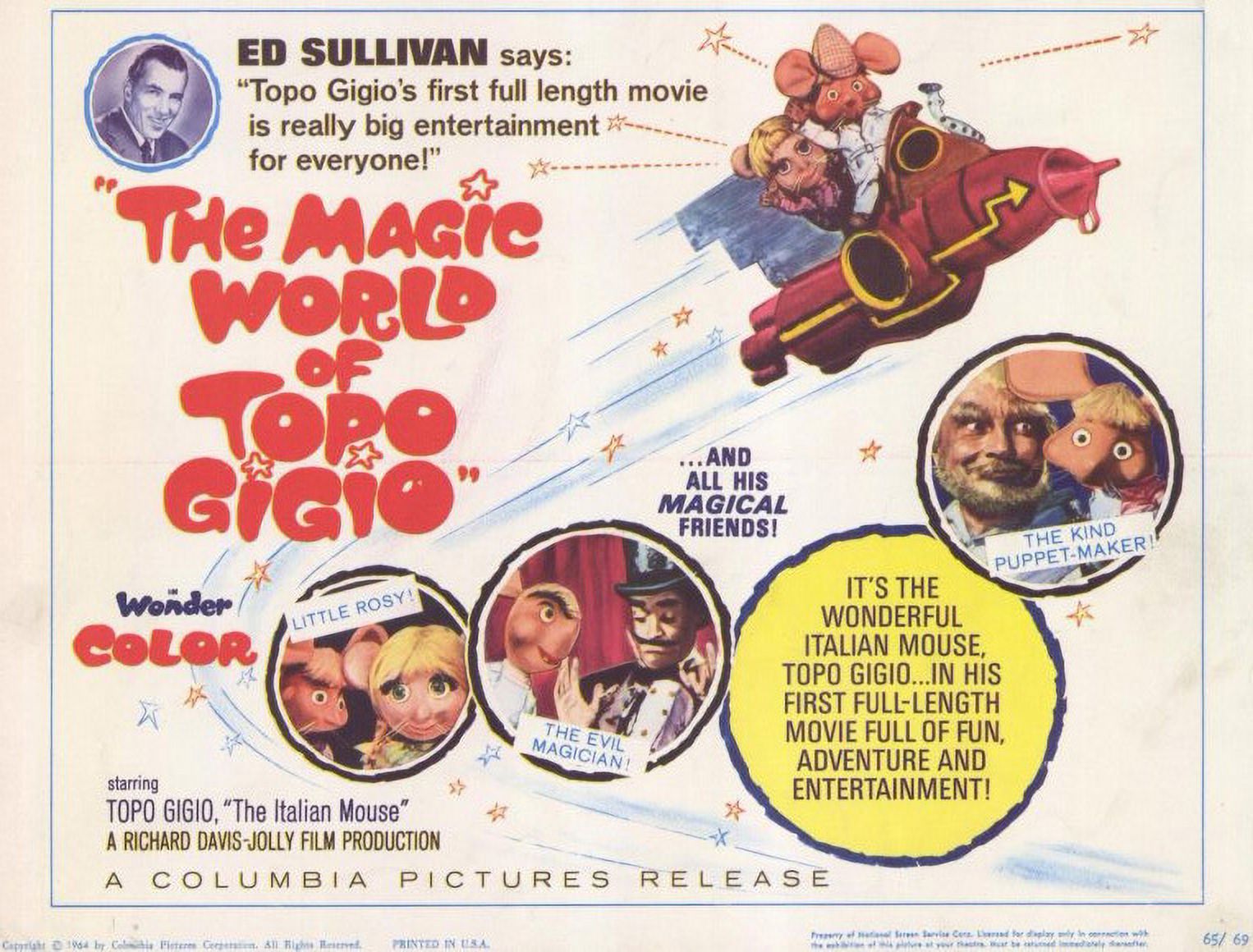 The Magic World of Topo Gigio - movie POSTER (Style A) (11" x 14 ...