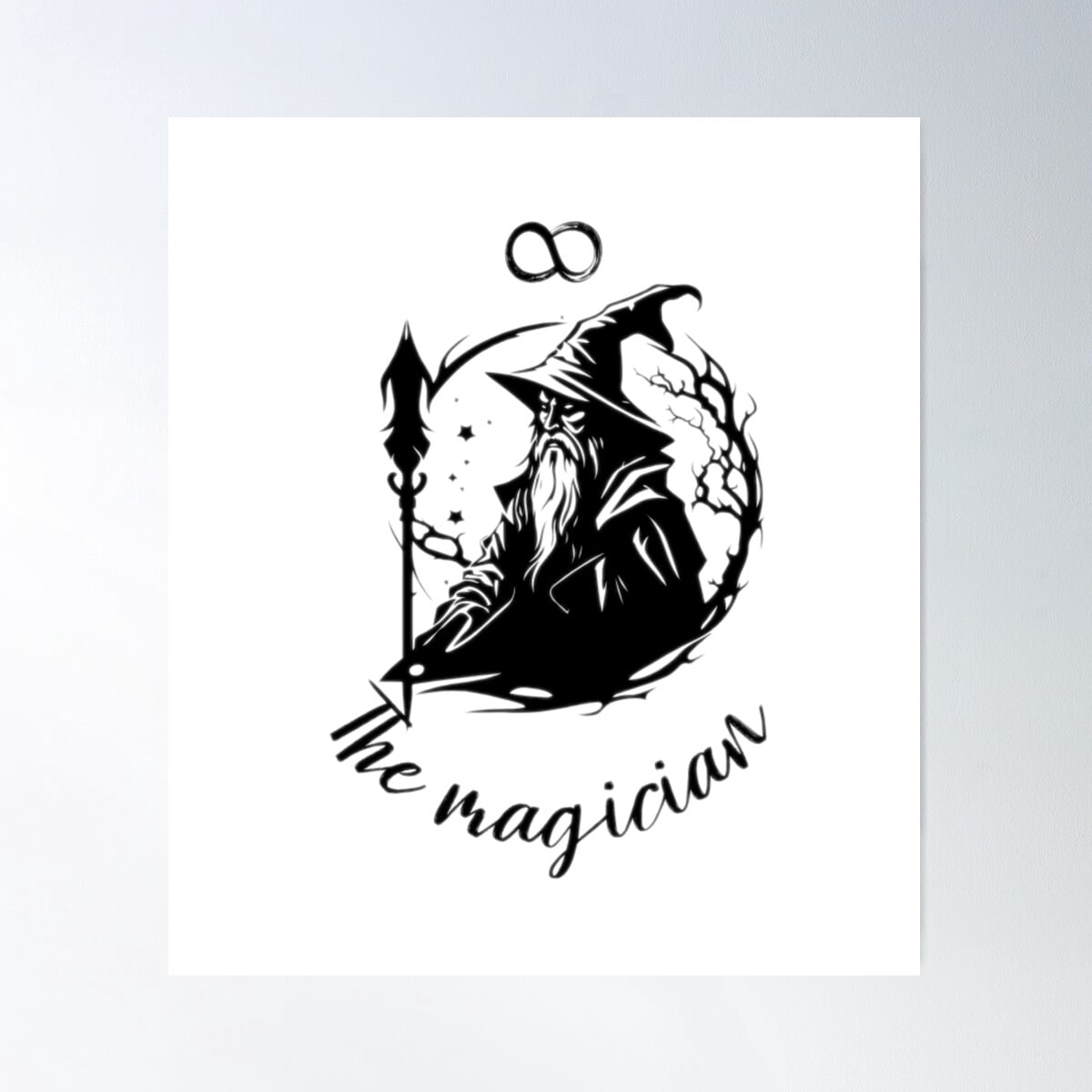 The Magician Tarot Card Design Poster Wall Art, Modern Wall Decor For ...