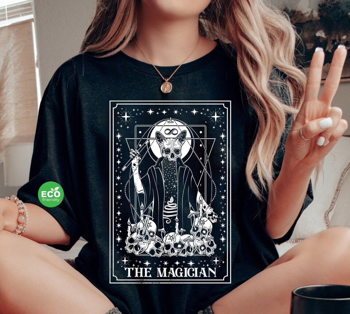 The Magician Tarot Card Shirt, Witchy Aesthetic Tee, Gothic Clothing ...