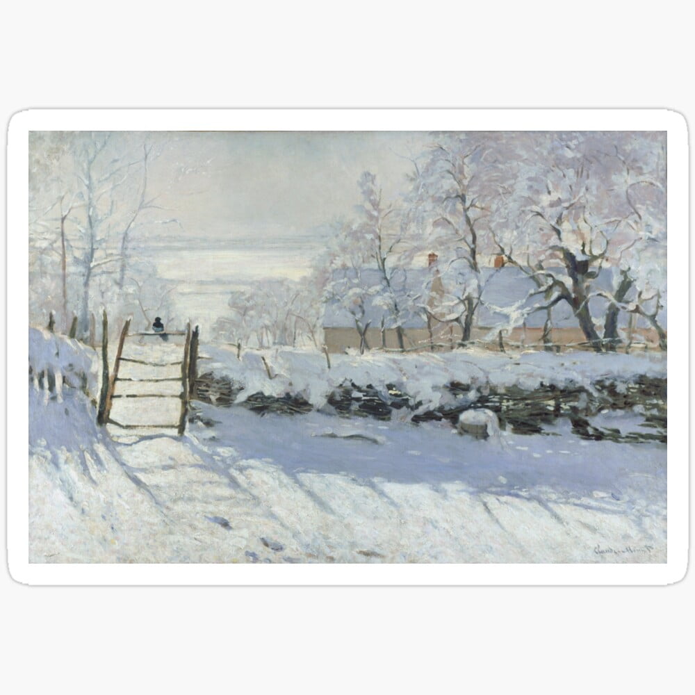 The Magpie, 1868-1869 By Claude Monet Sticker Phone Decal Water Bottle ...