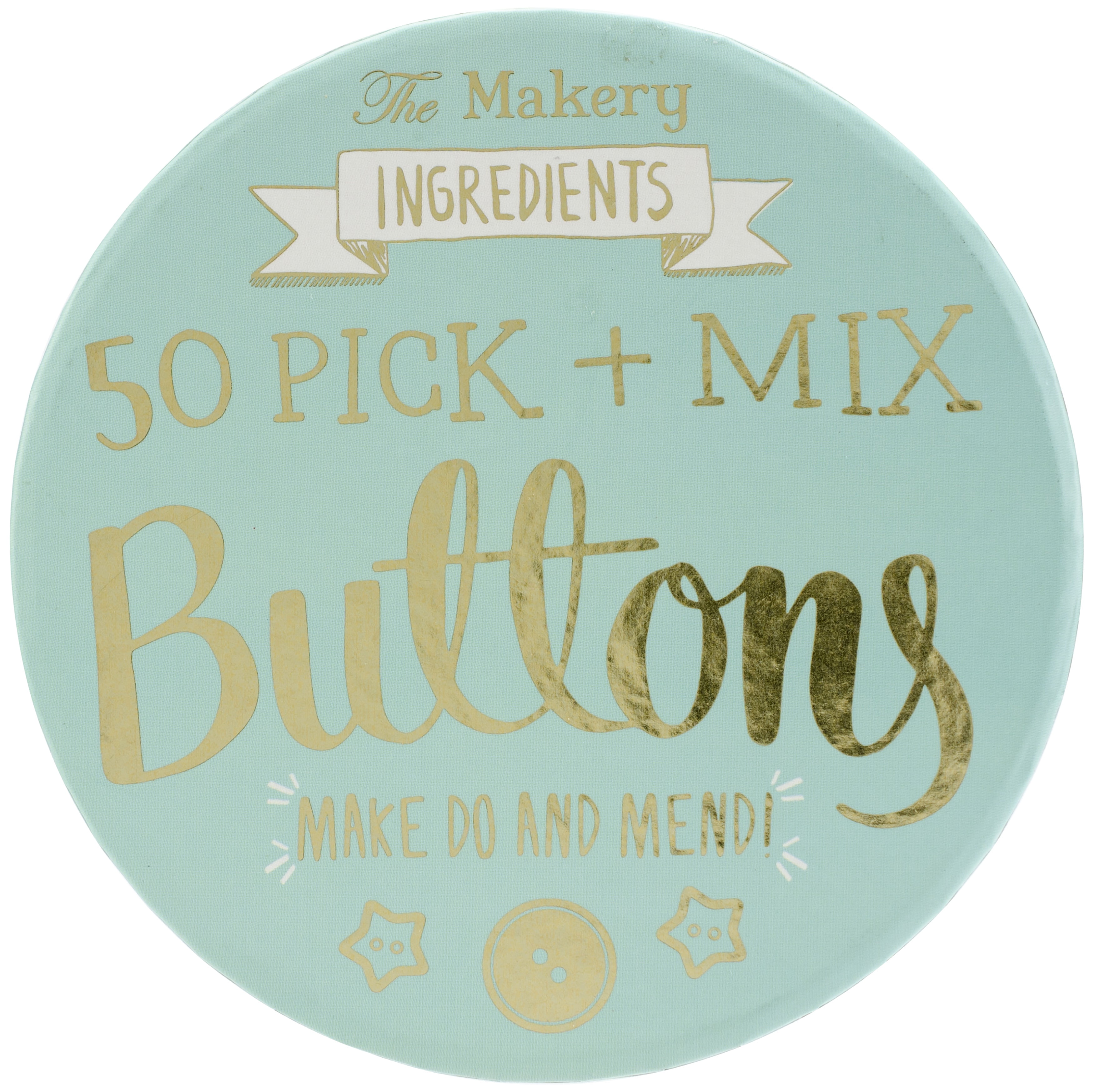 The Makery Pick & Mix Buttons 50/Pkg-Assorted Styles, Sizes & Shapes ...