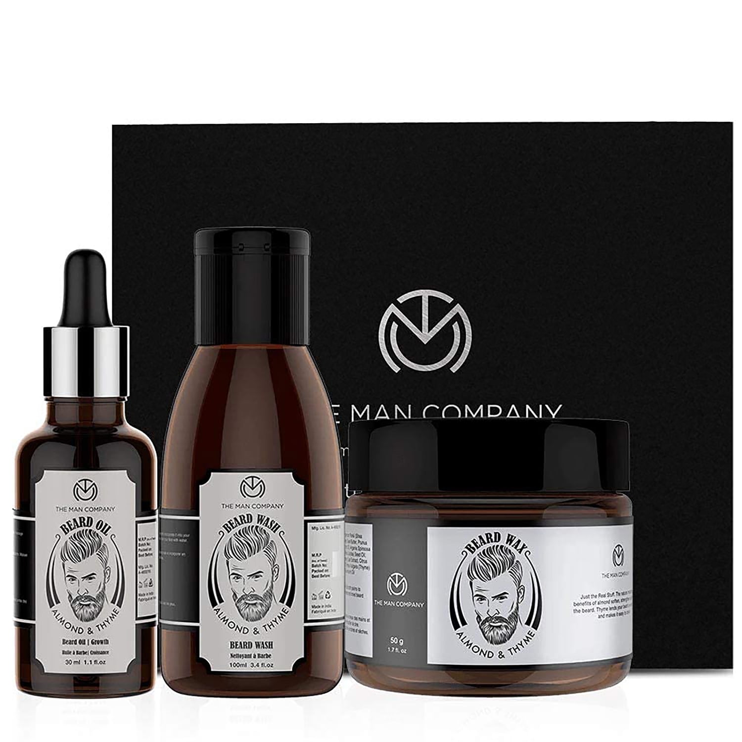 The Man Company Beard Growth Kit Almond And Thyme Beard Oil 30ml Beard