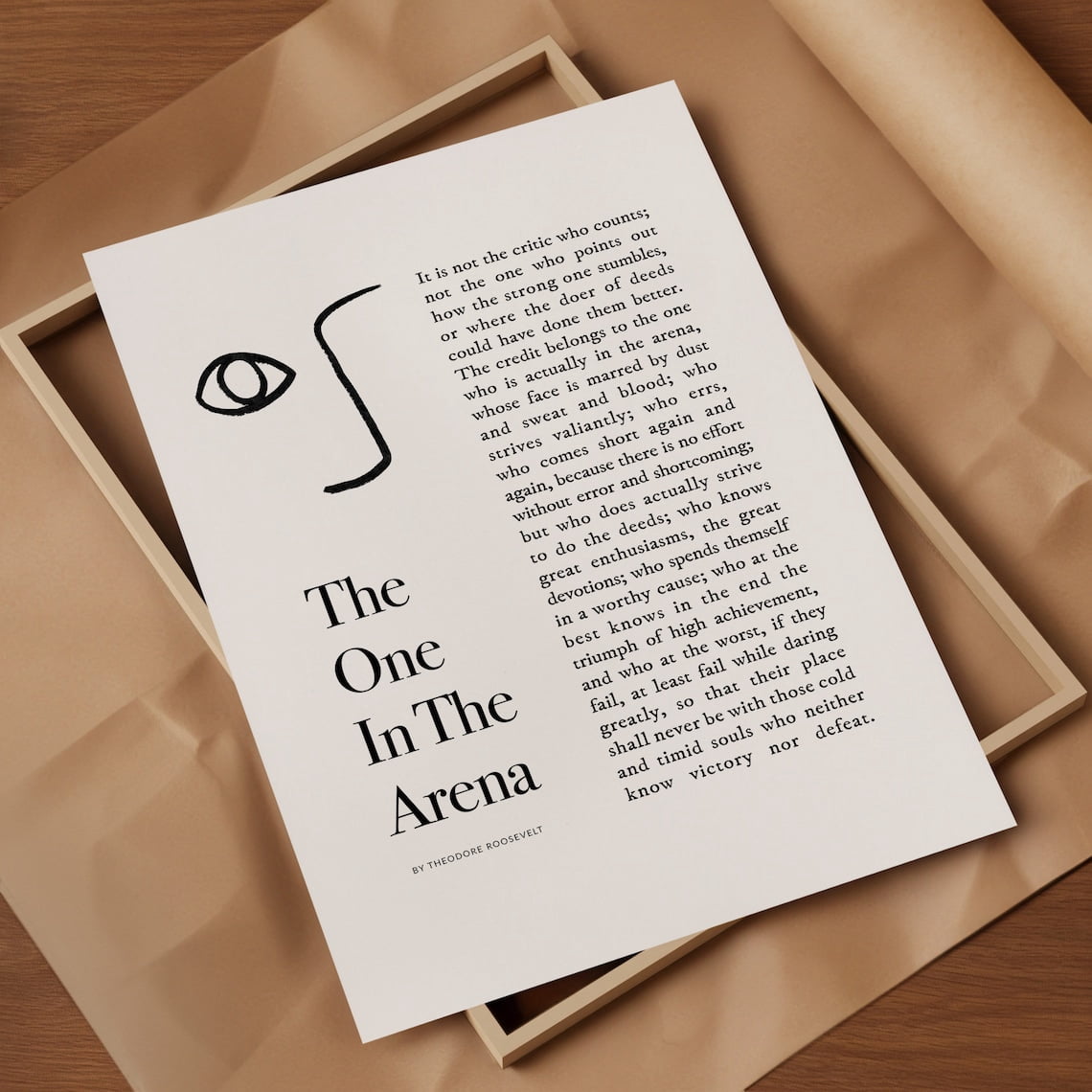 The Man In The Arena Poster, Daring Greatly Theodore Roosevelt Poster ...