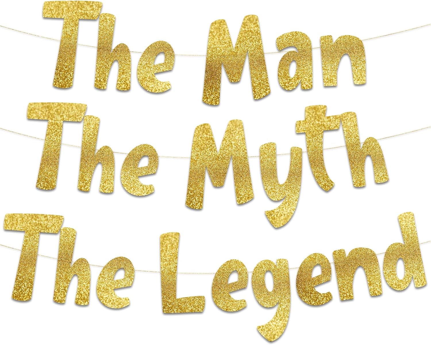 The Man The Myth The Legend Gold Glitter Banner – Men’s Birthday ...