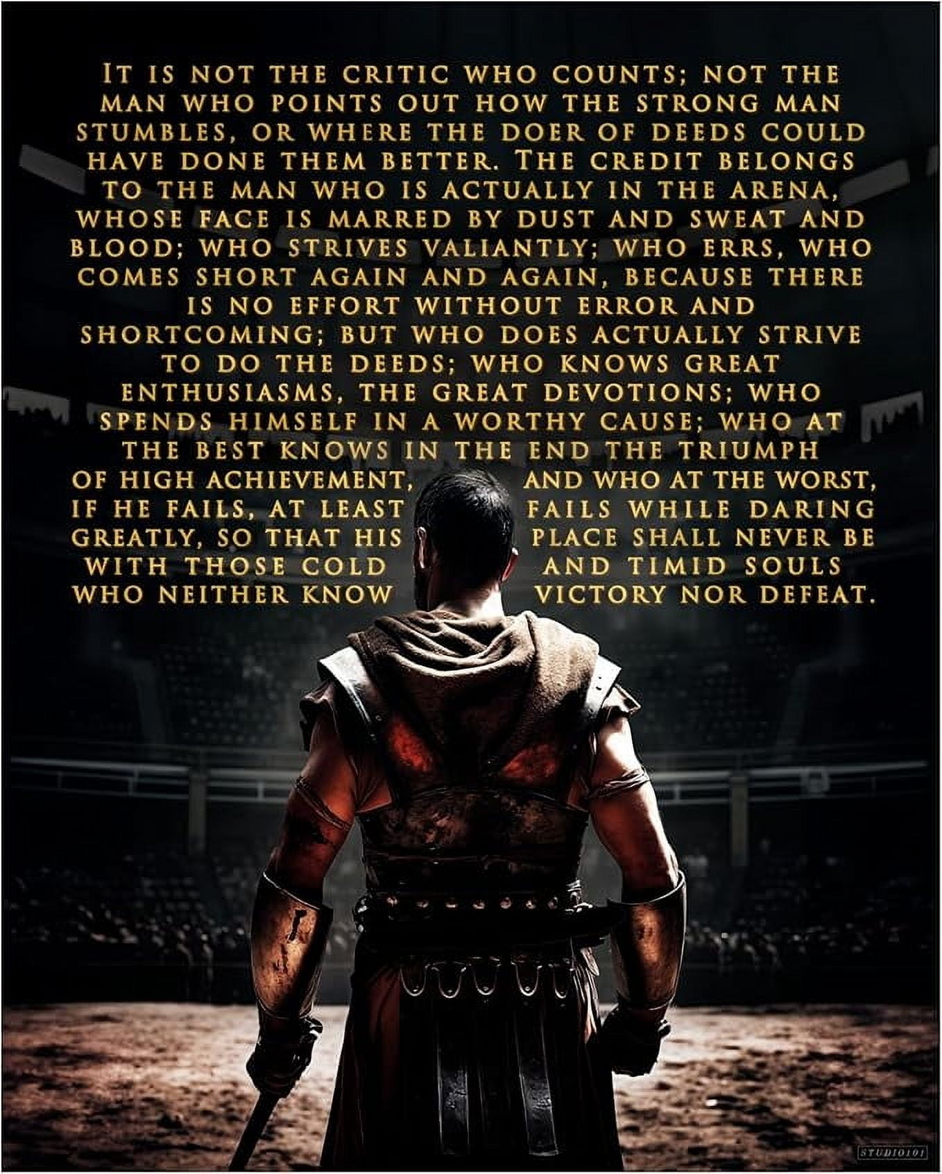 The Man in the Arena Poster - Original Art Print with Vivid Details ...