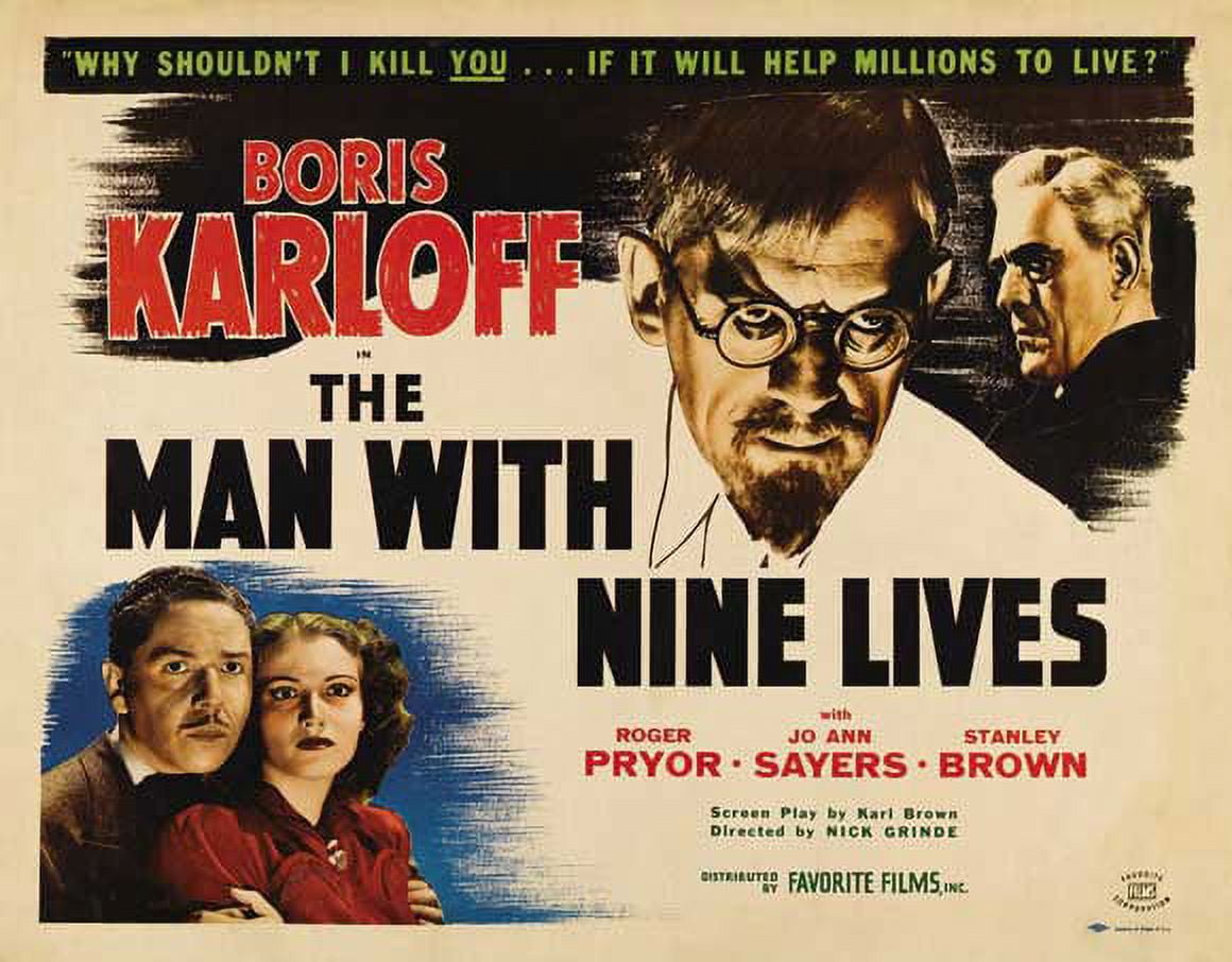The Man with Nine Lives POSTER (22x28) (1940) (Half Sheet Style A ...