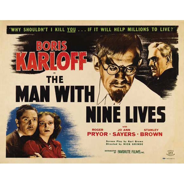 The Man with Nine Lives POSTER (22x28) (1940) (Half Sheet Style A ...