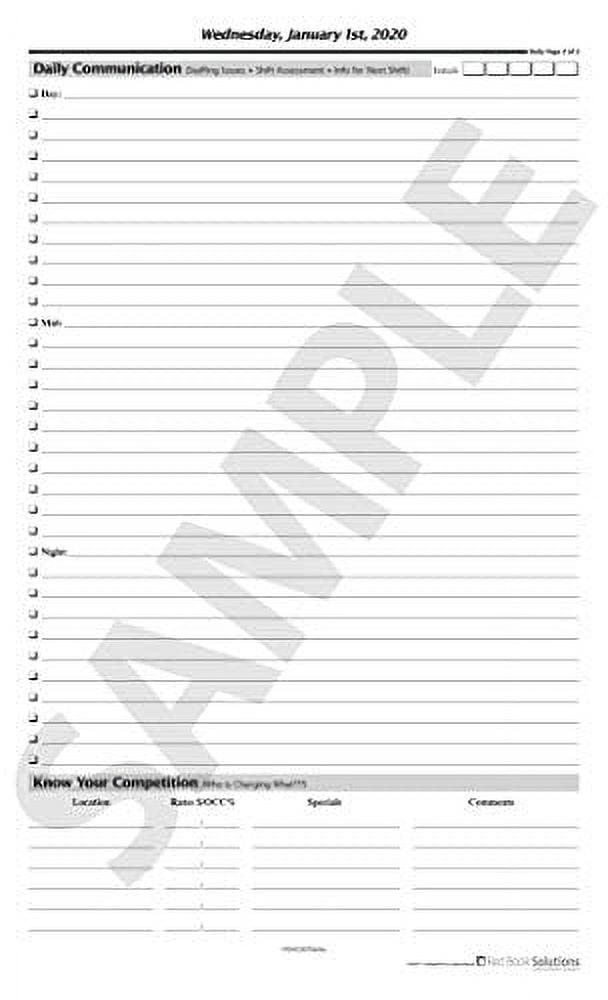 The Manager's Red Book - Hotel Guest Services Communications logbook, 8 ...