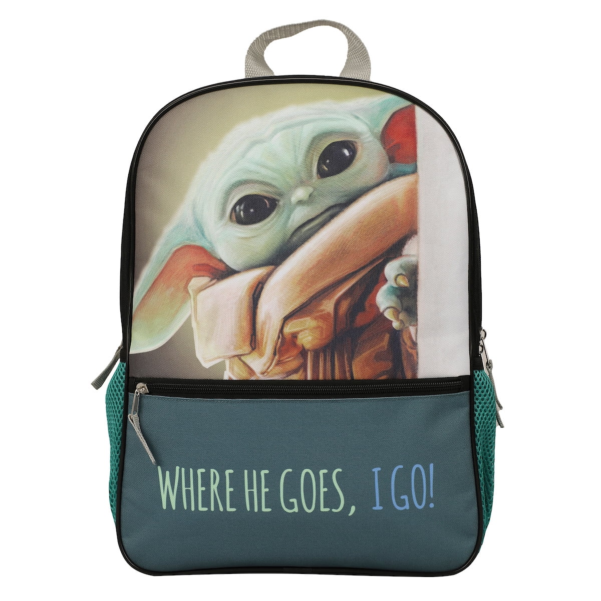 "Star Wars Mandalorian Grogu Mando Double-Sided 16"" Youth Backpack for ...