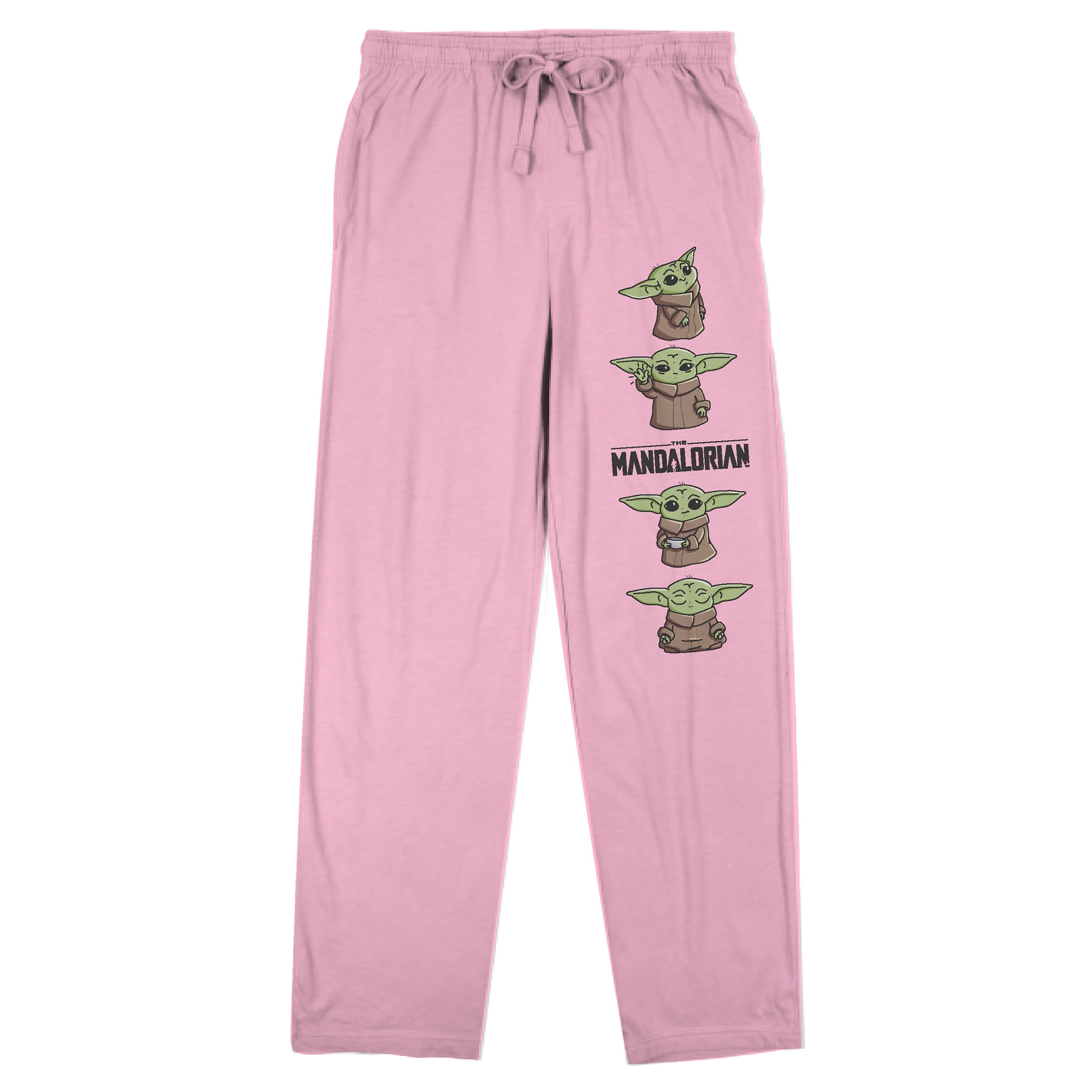 The Mandalorian Grogu Poses Women's Pink Sleep Pajama Pants -XS ...