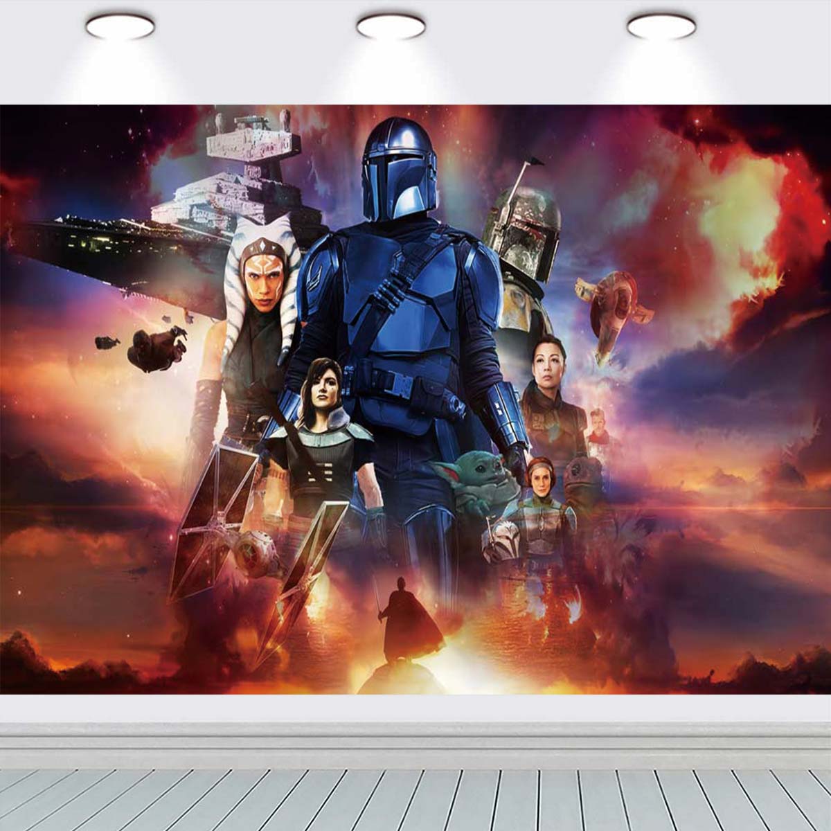The Mandalorian Post school Wall Decor Birthday Banner Backdrop ...