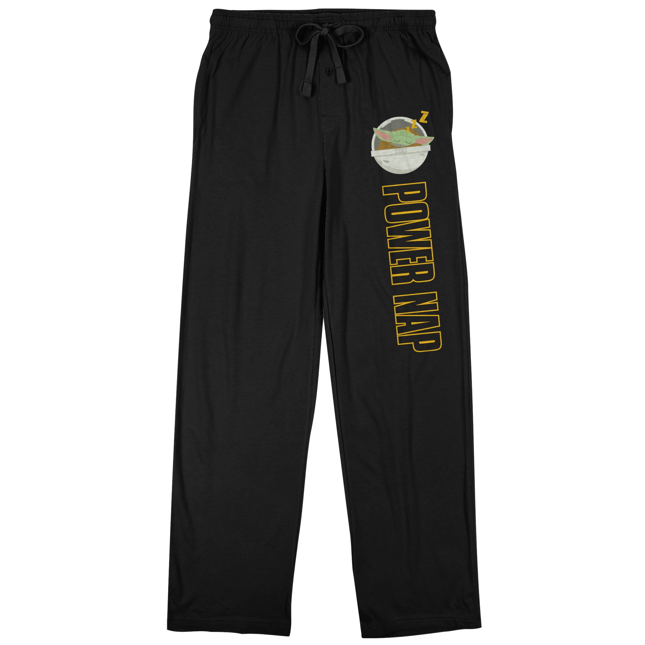 The Mandalorian Power Nap and Baby Grogu Men's Black Drawstring Sleep ...