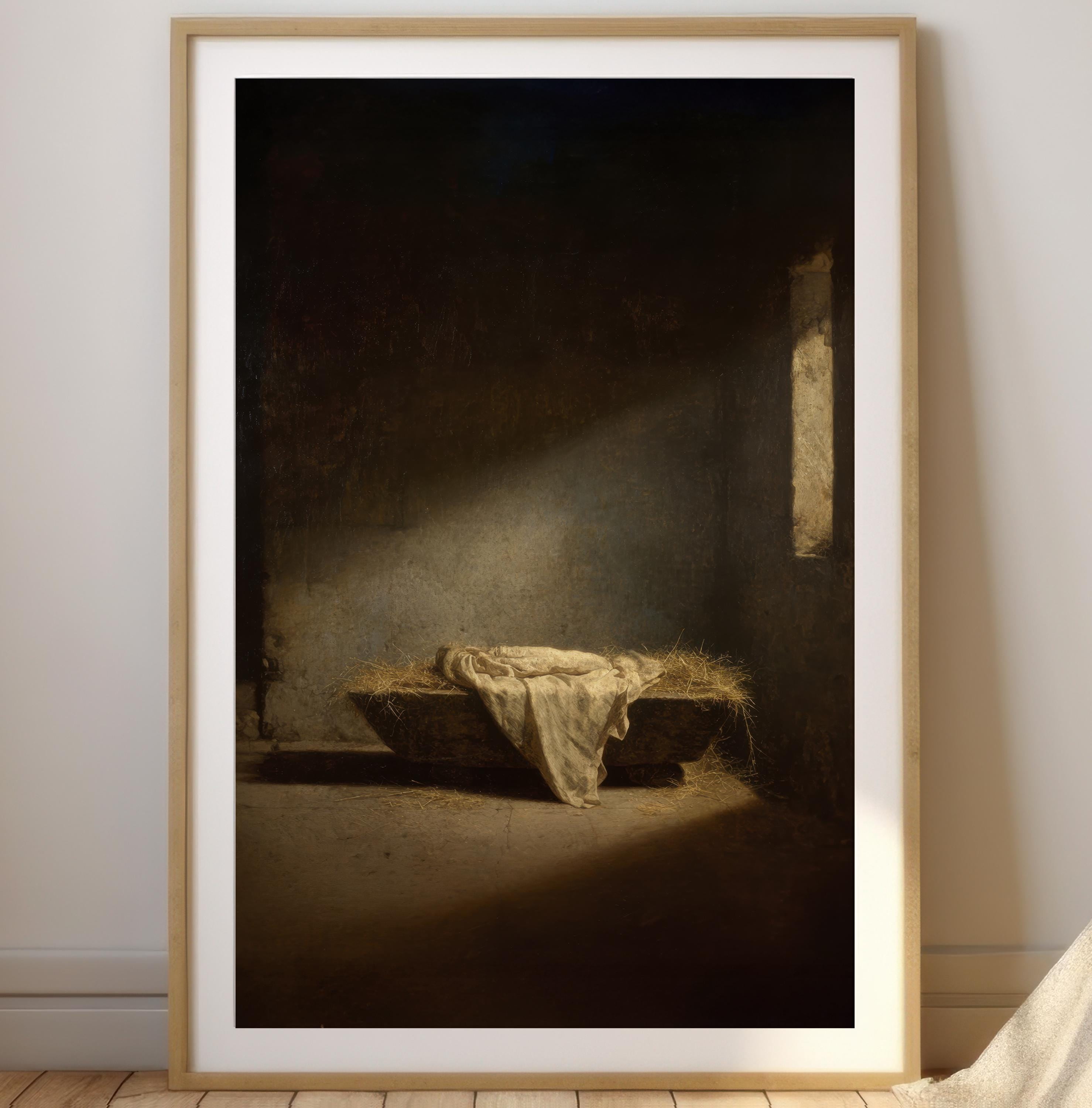 The Manger – Minimalist Nativity Symbol Of Jesus’ Birth Warm Present ...