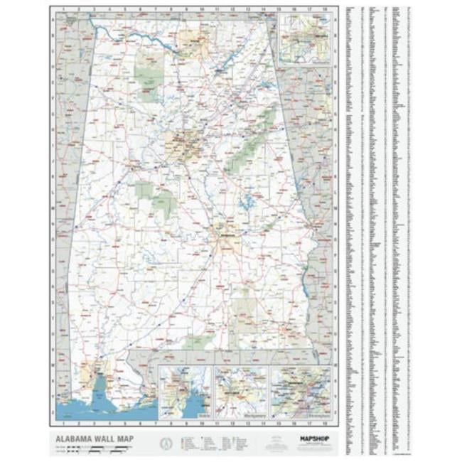 The Map Shop KA-S-AL-WALL-springroller-sr Alabama State Wall Map ...