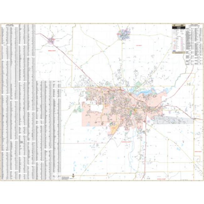 The Map Shop KA-C-GA-ALBANY-lam-rails-black Albany & Dougherty County ...