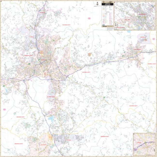 The Map Shop KA-C-NC-ASHEVILLE-paper Asheville, NC Wall Map, Paper - 57 ...