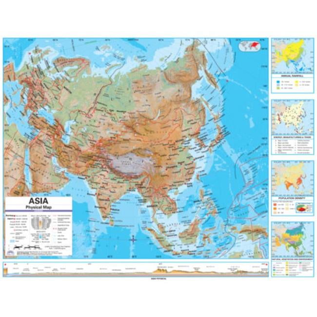 The Map Shop KA-ASIA-ADV-PHY-53x42-paper Asia Advanced Physical Wall ...