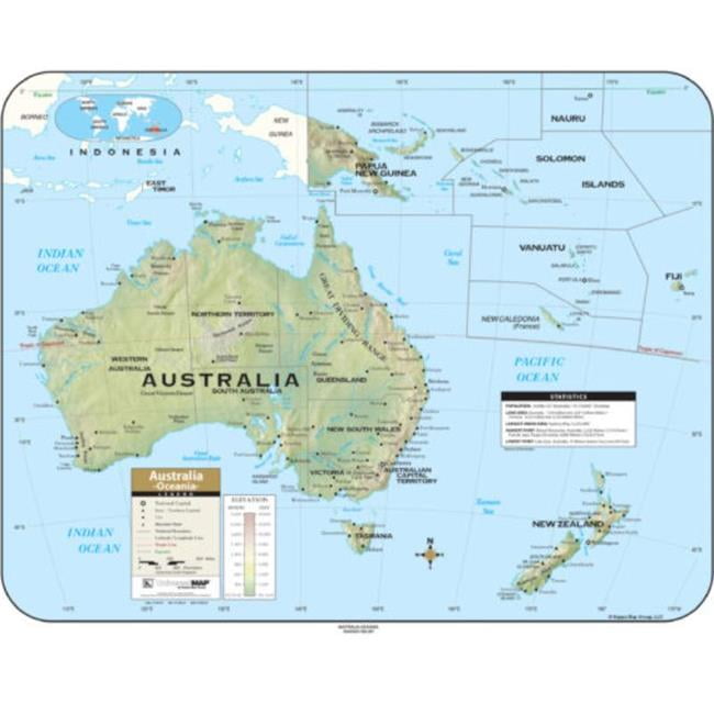 The Map Shop KA-AUSTRALIA-SHR-63x50-paper Australia Shaded Relief Wall ...
