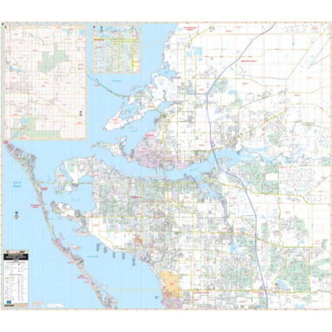 The Map Shop KA-C-FL-BRADENTON-laminated Bradenton & Manatee County, FL Wall Map, Laminated - 59 ...
