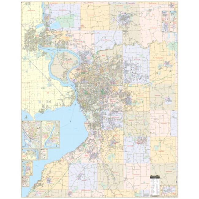 The Map Shop KA-C-NY-BUFFALO-laminated Buffalo & Erie County, NY Wall ...