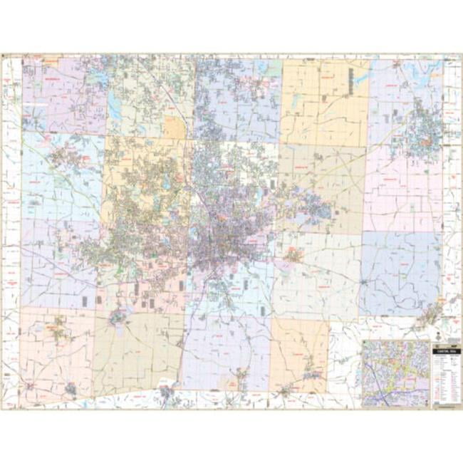 The Map Shop KA-C-OH-CANTON-paper Canton & Stark County, Ohio Wall Map ...