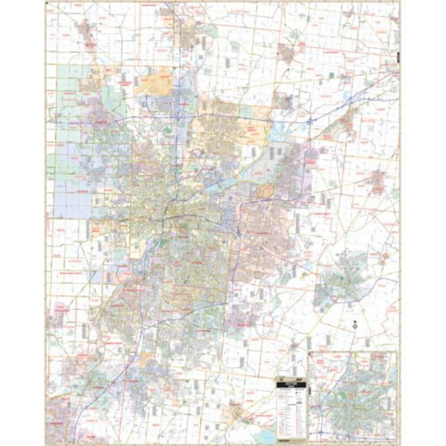 The Map Shop KA-C-OH-DAYTON-laminated Dayton, OH Wall Map, Laminated ...