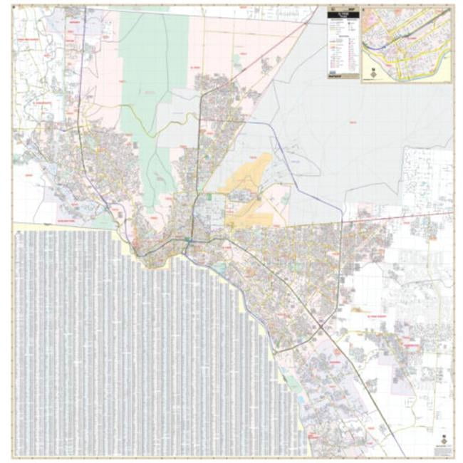 The Map Shop KA-C-TX-ELPASO-laminated El Paso, TX Wall Map, Laminated ...