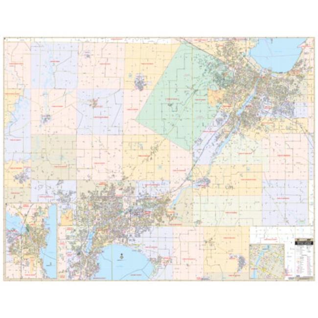 The Map Shop KA-C-WI-FOXCITIES-laminated Fox Cities, WI Wall Map ...