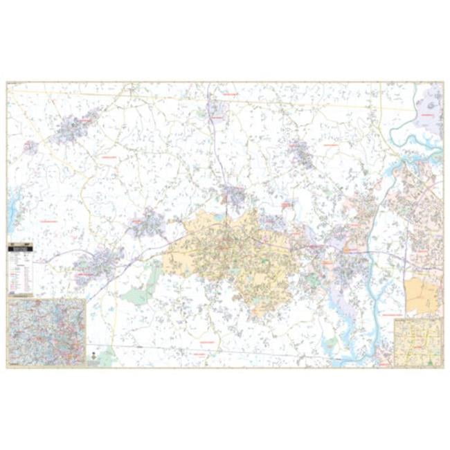 The Map Shop KA-C-NC-GASTON-paper Gaston County, NC Wall Map, Paper ...