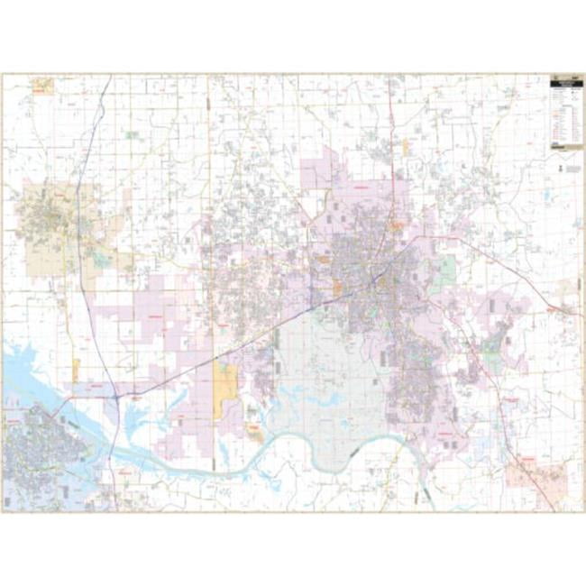 The Map Shop KA-C-AL-HUNTSVILLE-laminated Huntsville, AL Wall Map ...